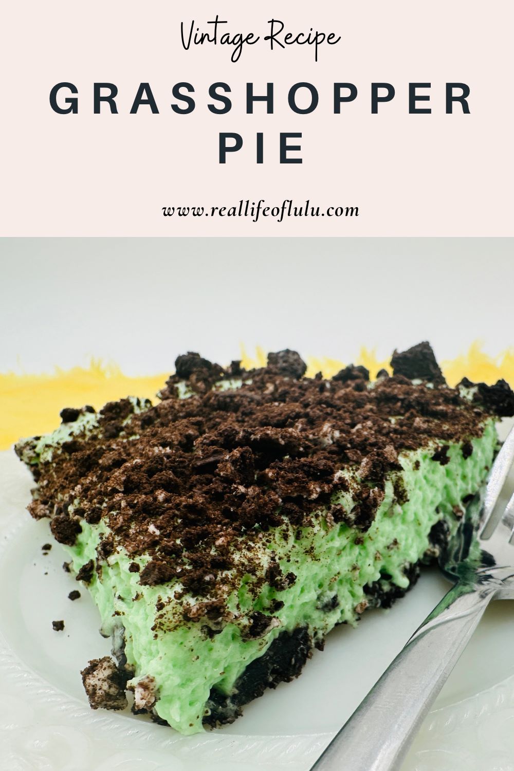 Easy Grasshopper Pie Recipe - Real Life of Lulu