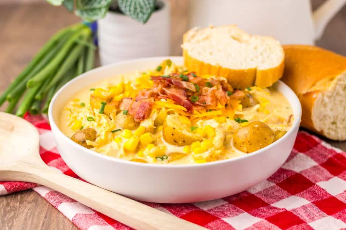 Slow Cooker Chicken Corn Chowder Recipe - Real Life of Lulu